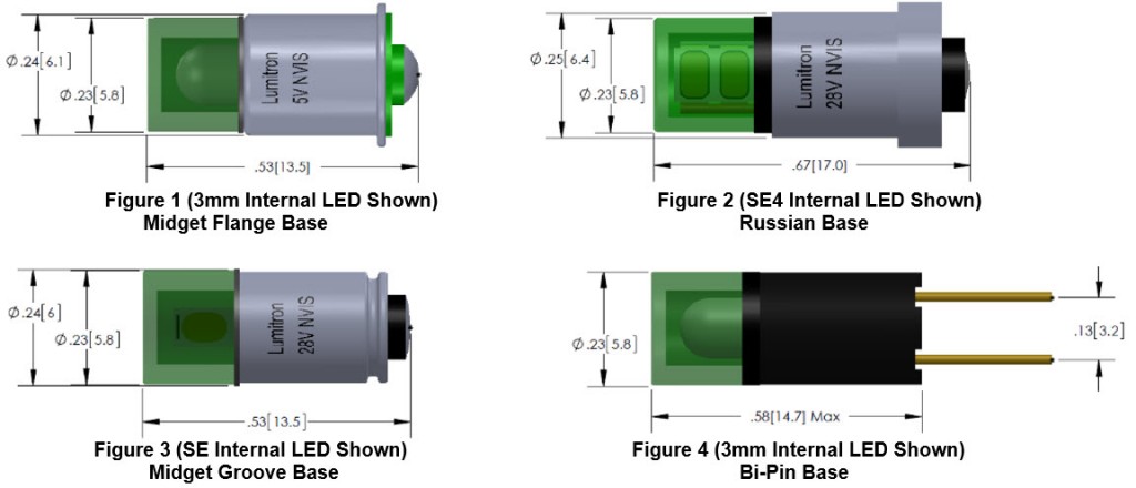 T-1 3/4 Based LED NVIS Lamps - Lumitron Aerospace Lighting Components